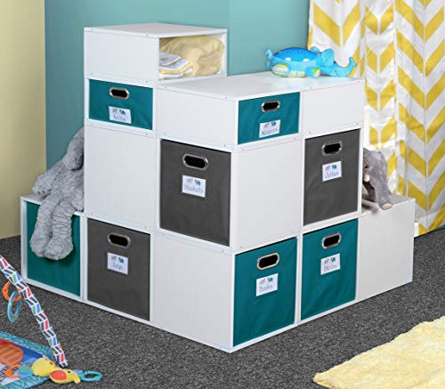 Niche Cubo Set of 2 Half-Size Foldable Fabric Storage Bins- Teal