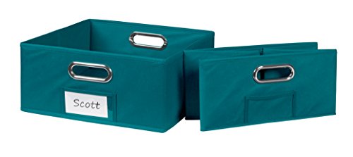 Niche Cubo Set of 2 Half-Size Foldable Fabric Storage Bins- Teal