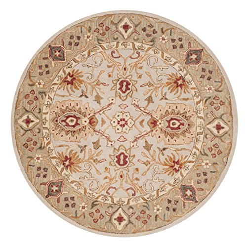 SAFAVIEH Antiquity Collection 7'6" x 9'6" Grey Beige / Sage AT816B Handmade Traditional Oriental Premium Wool Area Rug