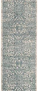 SAFAVIEH Princeton Collection 2' x 8' Blue / Beige PRN714M Vintage Distressed Runner Rug