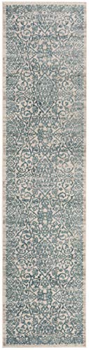 SAFAVIEH Princeton Collection 2' x 8' Blue / Beige PRN714M Vintage Distressed Runner Rug