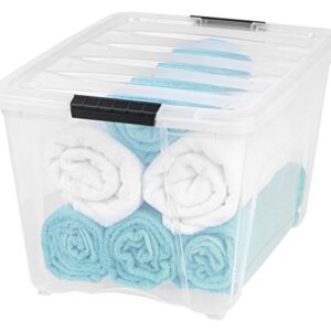 IRIS 53 Quart Stack & Pull Box, Clear