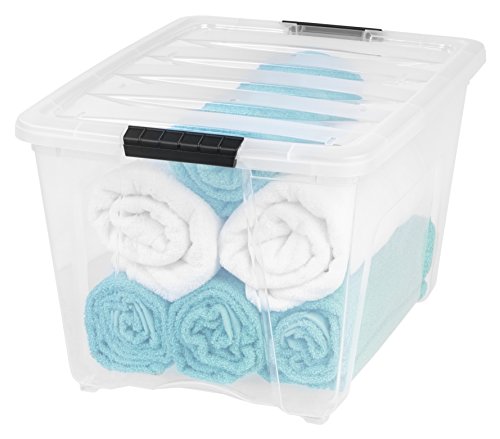 IRIS 53 Quart Stack & Pull Box, Clear