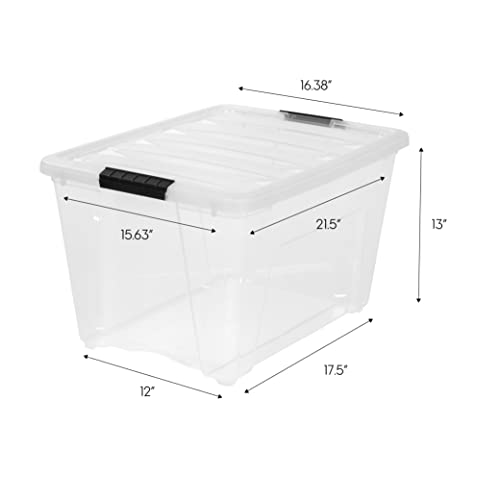 IRIS 53 Quart Stack & Pull Box, Clear