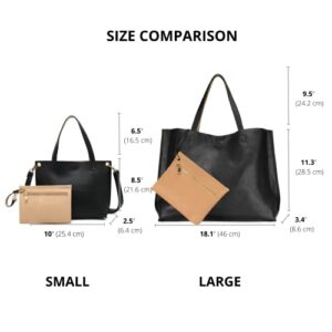 Scarleton Leather Tote Bag for Women, Womens Purses and Handbags, Reversible Tote Bags for Women, Purses for Women, H184220190131 - Black/Natural