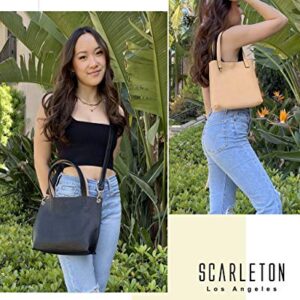 Scarleton Leather Tote Bag for Women, Womens Purses and Handbags, Reversible Tote Bags for Women, Purses for Women, H184220190131 - Black/Natural