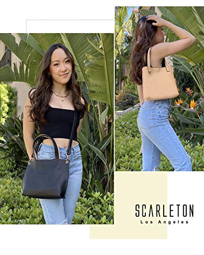 Scarleton Leather Tote Bag for Women, Womens Purses and Handbags, Reversible Tote Bags for Women, Purses for Women, H184220190131 - Black/Natural