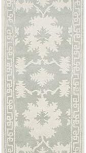 SAFAVIEH Bella Collection 2'3" x 7' Grey/Ivory BEL132B Handmade Premium Wool Runner Rug