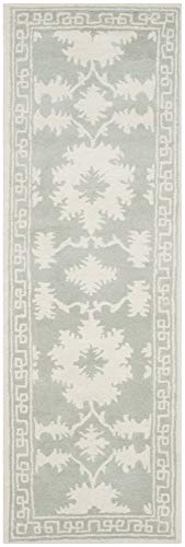 SAFAVIEH Bella Collection 2'3" x 7' Grey/Ivory BEL132B Handmade Premium Wool Runner Rug