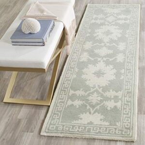 SAFAVIEH Bella Collection 2'3" x 7' Grey/Ivory BEL132B Handmade Premium Wool Runner Rug