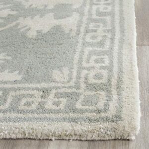 SAFAVIEH Bella Collection 2'3" x 7' Grey/Ivory BEL132B Handmade Premium Wool Runner Rug