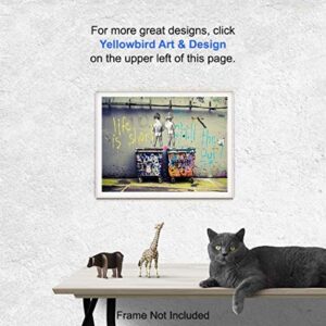 Funny Motivational Banksy Street Art Mural 8x10 Picture - Urban Graffiti Photo Wall Decor, Decoration for Home, Office, Apartment, Bathroom, Dorm - Gift for Men, Boys, Teens - Modern Poster Print