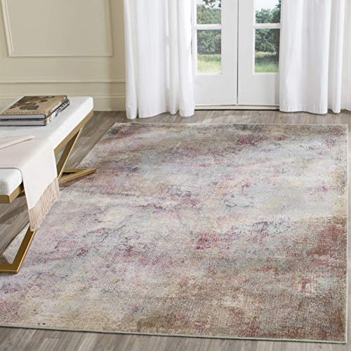 SAFAVIEH Constellation Vintage Collection 8' x 11'2" Light Blue/Multi CNV765 Modern Abstract Viscose Area Rug