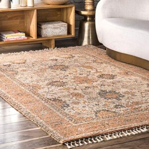 nuloom joanne flatweave jute area rug, 5′ x 8′, multi