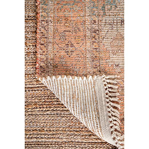 nuLOOM Joanne Flatweave Jute Area Rug, 5' x 8', Multi