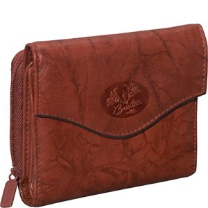 buxton heiress leather zip purse (mahogany)