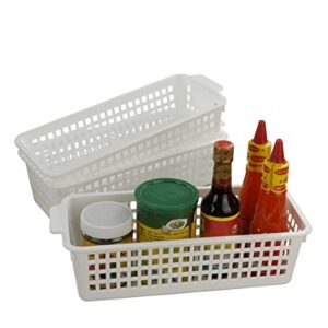 Fiazony 6-Pack Small Plastic Storage Baskets/Trays Organizer, White