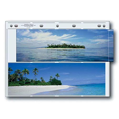 Print File Premium Archival Album Page for Four 4x12" APS Prints, 8 mil, 25 Pack, Clear