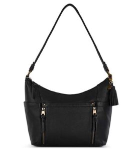 the sak womens women’s keira leather hobo handbag by the sak collective, black, one size us