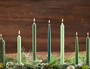 Root Candles 59772 Unscented Timberline Collenette 7-Inch Dinner Candles, 4-Count, Dark Olive