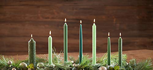 Root Candles 59772 Unscented Timberline Collenette 7-Inch Dinner Candles, 4-Count, Dark Olive