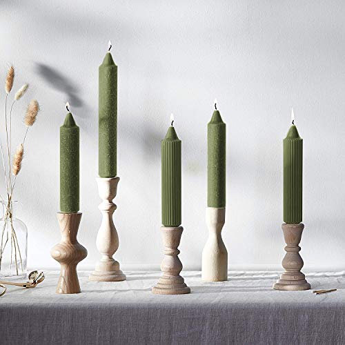 Root Candles 59772 Unscented Timberline Collenette 7-Inch Dinner Candles, 4-Count, Dark Olive