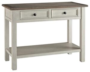 signature design by ashley bolanburg farmhouse rectangular two tone sofa table, antique cream