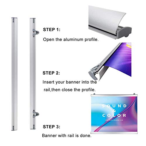 Poster Hanger Banner Frame Aluminum Material for Wall Home Decor Wall Art,Matt Silver(48 inches Wide)