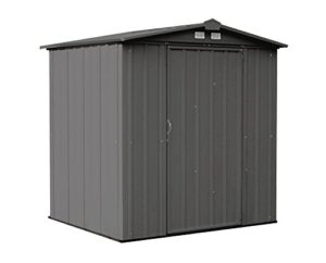 arrow 6′ x 5′ ezee galvanized steel low gable shed charcoal, storage shed with peak style roof