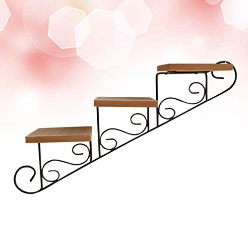 BESPORTBLE Wall Floating Shelves 1PC Staircase Wall Hanging Decor Rural Style Stair Shape Simple Clothing Store Coffee Shop Wall Household Ornament Shelf Mount Metal Shelving Rack