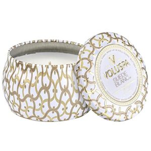 voluspa suede blanc petite decorative candle 4 oz