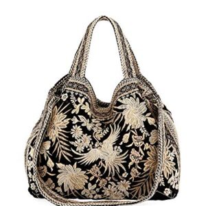 Johnny Was Othilia Black Velvet Cream White Lace Velvet Bag Handbag Purse New