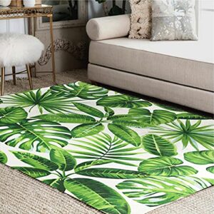 alaza tropical green exotic palm leaves area rug rugs for living room bedroom 7′ x 5′