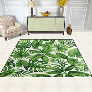 ALAZA Tropical Green Exotic Palm Leaves Area Rug Rugs for Living Room Bedroom 7' x 5'