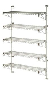 omega 24″ deep x 60″ wide x 63″ high adjustable 5 tier chrome wall mount shelving kit