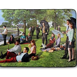 The Office Sunday Afternoon Art Style Fleece Throw Blanket | Official The Office Collectible Blanket | Measures 60 x 45 Inches