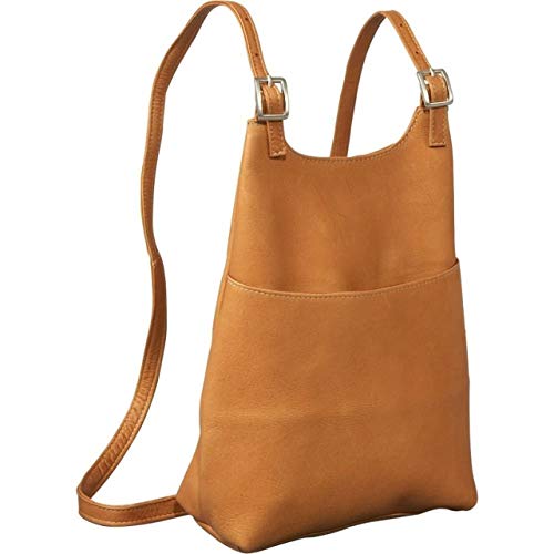 Le Donne Leather Women’s Slim Sling Backpack – Premium Full-Grain Colombian Vaquetta Leather Backpack, 12" x 4" x 9", Tan