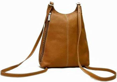 Le Donne Leather Women’s Slim Sling Backpack – Premium Full-Grain Colombian Vaquetta Leather Backpack, 12" x 4" x 9", Tan