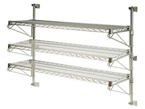 omega 14″ deep x 30″ wide x 33″ high adjustable 3 tier chrome wall mount shelving kit