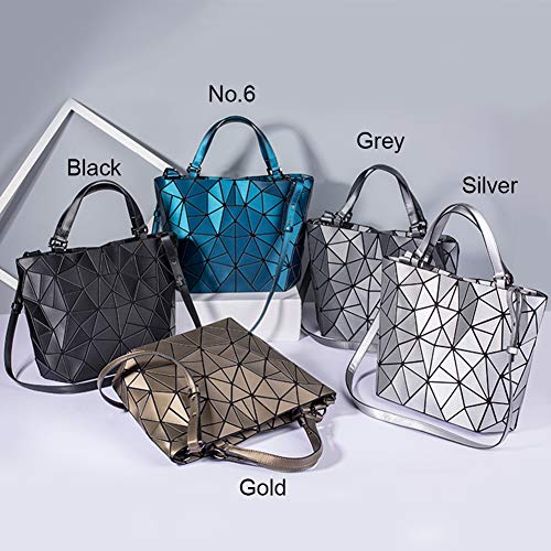 Geometric Luminous Purses and Handbags for Women Holographic Reflective Crossbody Bag Wallet Flash Rainbow Tote Gold