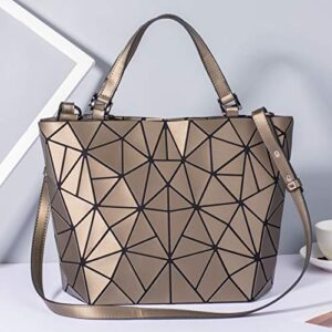 Geometric Luminous Purses and Handbags for Women Holographic Reflective Crossbody Bag Wallet Flash Rainbow Tote Gold