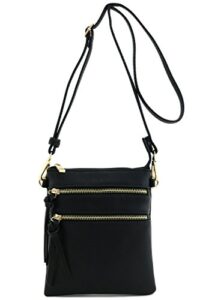 isabelle functional multi pocket crossbody bag (black)