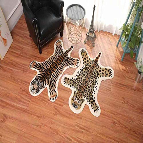 Leopard Print Rug, 2.7 W x 3.5 L Feet Faux Cowhide Skin Rug Animal Printed Area Rug Carpet for Home Office, Livingroom, Bedroom