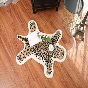 Leopard Print Rug, 2.7 W x 3.5 L Feet Faux Cowhide Skin Rug Animal Printed Area Rug Carpet for Home Office, Livingroom, Bedroom