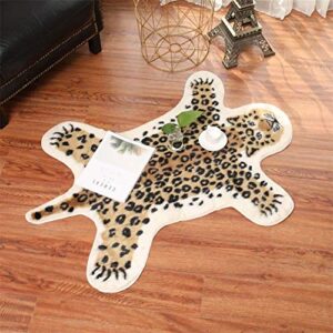 Leopard Print Rug, 2.7 W x 3.5 L Feet Faux Cowhide Skin Rug Animal Printed Area Rug Carpet for Home Office, Livingroom, Bedroom