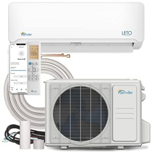 senville leto series mini split air conditioner heat pump, 24000 btu 208/230v, works with alexa, white