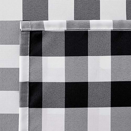 Hiasan 60 x 120 Inch Checkered Tablecloth Rectangle - Stain Resistant, Spillproof and Washable Gingham Table Cloth for Outdoor Picnic, Kitchen and Holiday Dinner, Black and White