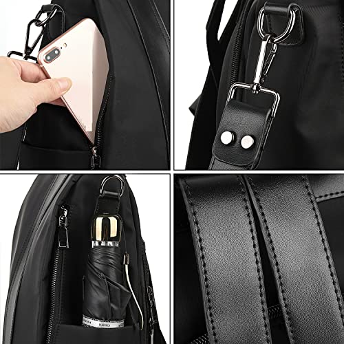 YALUXE Backpack for Women Waterproof Anti-theft Rucksack Purse Shoulder Bag Schoolbag Lightweight Genuine Leather Nylon