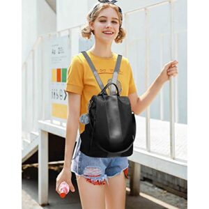 YALUXE Backpack for Women Waterproof Anti-theft Rucksack Purse Shoulder Bag Schoolbag Lightweight Genuine Leather Nylon