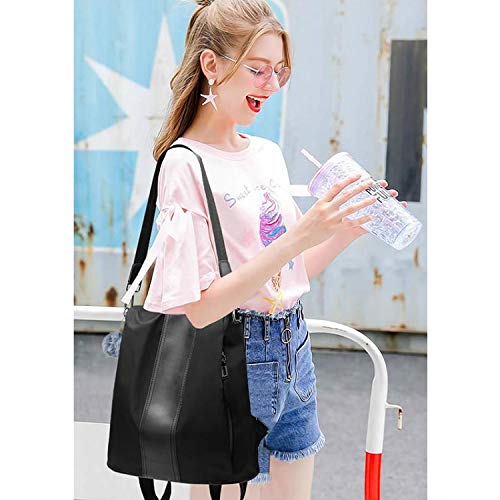 YALUXE Backpack for Women Waterproof Anti-theft Rucksack Purse Shoulder Bag Schoolbag Lightweight Genuine Leather Nylon